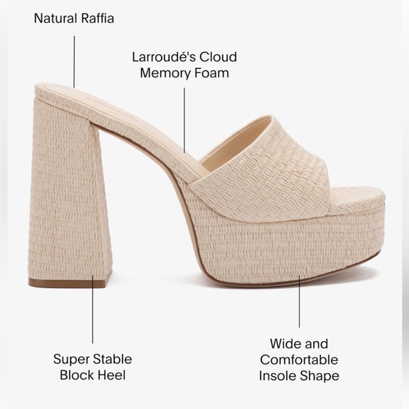 Larroude | Shoes | Larroude Dolly Platform Mule In Natural Raffia ...
